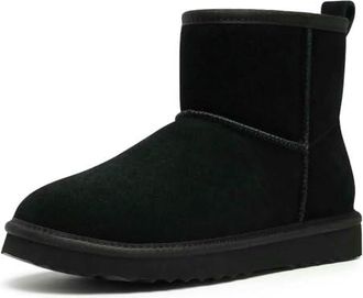 Generic NYSBH Bottes de neige dhiver en fourrure pour femme - Semelle &eacute;paisse - Mini bottes dext&eacute;rieur en daim pelucheux - Bottes en laine moelleuse, Noir, 40