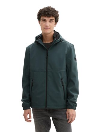 Tom Tailor Herren 1042722 Sofshell-Jacke mit Kapuze, 10362-Dark Gable Green, L