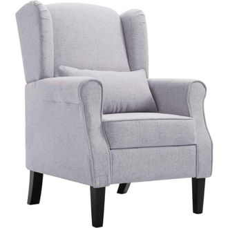 vidaXL Fauteuil gris clair tissu Vidaxl