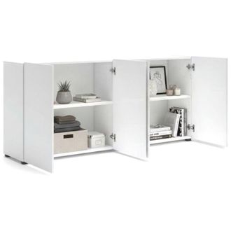 Dmora Amacord Sideboard, Anrichte mit 2 F&auml;chern, 38x180x79h cm Wei&szlig;