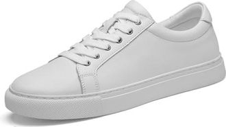 Generic Baskets en cuir véritable pour homme, chaussures décontractées, douces, respirantes et tendance pour homme, blanc, 39 2/3 EU