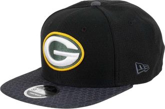 New Era NFL Green Bay Packers Herren Sideline Black 9Fifty Original Fit Snapback Cap, One Size, schwarz