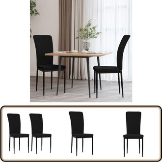 vidaXL Vidaxl - Chaises à manger lot de 2 Noir Velours - Chaise De Salle à Manger - Chaise De Cuisine - Fauteuil Moderne - Velours - Chaise Noire