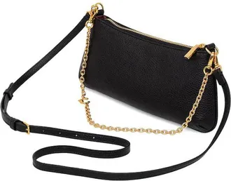 Coccinelle Womens Shoulder Bag Black Grained Leather - Shoulder-Bags