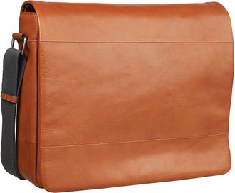 Leonhard Heyden Leder Schultertasche Laptoptasche mit Laptopfach Hamburg Shoulder Bag Cognac braun