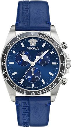 Versace Uhren - Quarz Chronograph Uhr Greca Chrono Wave - Gr. unisize - in Blau - für Damen
