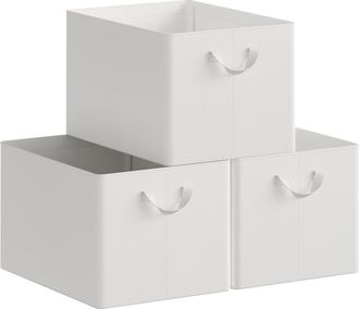 Woltu Aufbewahrungsbox 3 St&uuml;ck, aus Polyesterstoff, f&uuml;r Schlafzimmer, Arbeitszimmer, Wohnzimmer, Organizer Box mit Griffen, f&uuml;r Kleidung Spielzeug, faltbar,