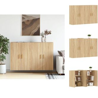 vidaXL Wandschr&auml;nke 2 Stk. Sonoma-Eiche Holzwerkstoff - H&auml;ngeschrank - Sideboard - Wohnzimmer Dekoration - Regal - M&ouml;bel