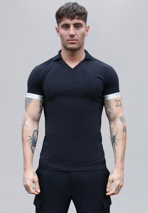 Siksilk Poloshirt SikSilk Herren Schwarzes Polo T-Shirt