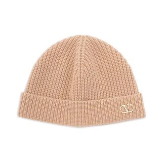 Valentino Garavani VLogo Signature Strickm&uuml;tze - - Accessories - Herren - Beige - ONE SIZE