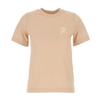 Burberry Femme, Tops, Rose, Taille: 38 FR T-shirt en coton p&ecirc;che