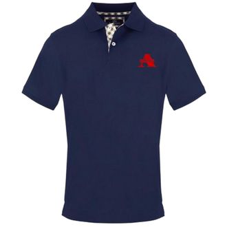 Aquascutum Poloshirt f&uuml;r Herren, bestickt, gewebter Stoff (Marine)