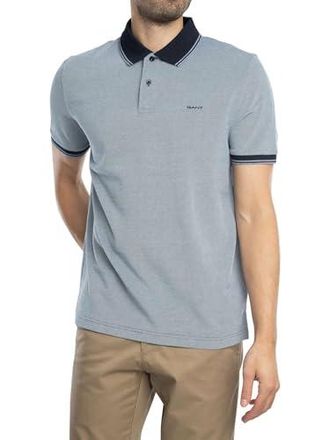 GANT 4-col Oxford SS Pique Polo, Bleu Marine poussi&eacute;reux, XXL Hommes