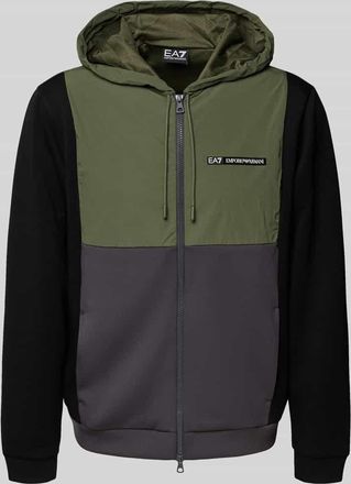 Emporio Armani Sweatjacke mit Viskose-Anteil im Colour-Blocking-Design