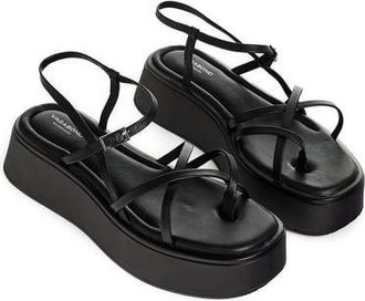 Vagabond Schuhmacher Vagabond - Leder - Black kompensierte Fersensandalen - schwarz