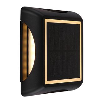 Globo Lighting Solarlampe schwarz Au&szlig;enleuchte Wandlampe Gartenlampe Bodenstrahler Erdspie&szlig;, 3 Stufendimmer, Alu Kunststoff, 1x LED warmwei&szlig;, LxBxH 14x14x3,6 cm