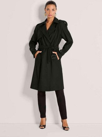 Madeleine Trenchcoat Eleganter Doppelreiher mit G&uuml;rtel Klassischer Look mit Reverskragen und Schulterriegeln