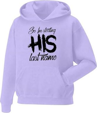 Generico Sweat-shirt festif de Saint-Valentin pour couples Sweats à capuche pour femmes élégantes pour occasions spéciales Inscription I Stole Her Heart T-shir