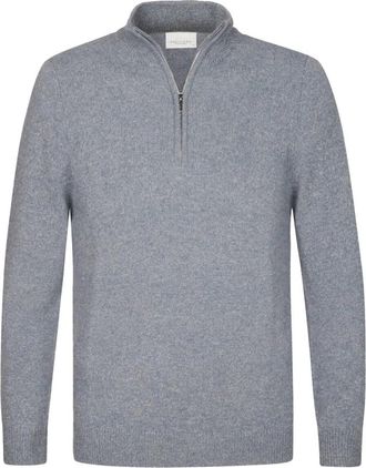 Profuomo Half Zip Blauer Pullover Sweater - - Knitwear - Herren - Blau - L