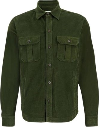 Boglioli Homme, Vestes, Vert, Taille: L Surchemise en coton avec poches