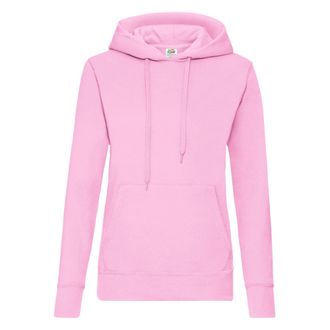 Fruit Of The Loom Classic Hooded Sweat Lady-Fit - Farbe: Fuchsia - Gr&ouml;&szlig;e: XS