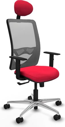 Piqueras y Crespo Call Center Zulema Stuhl mit 1D-Armen, h&ouml;henverstellbarer Lendenwirbelst&uuml;tze und festem Kopfteil, ausgestattet mit 3 Positionen und Schneidschaum, Gra