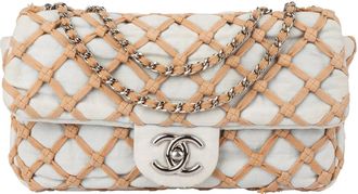 Chanel Crossbody Bags - Chanel Denim Canebiers Single Flap Crossbody Bag - Gr. unisize - in Blau - f&uuml;r Damen