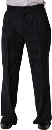 Dolce & Gabbana Homme, Pantalons, Noir, Taille: M Pantalon de Costume Droit &agrave; Rayures