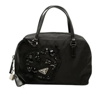 Prada Sac &agrave; main pr&eacute;-poss&eacute;d&eacute; en nylon orn&eacute; de perles - Femme - Pre-owned - Noir - Taille: ONE Size