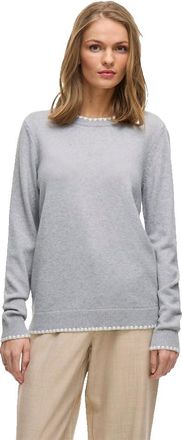 Vila Strickpullover mit Rundhalsausschnitt, Light Grey Melange, XS