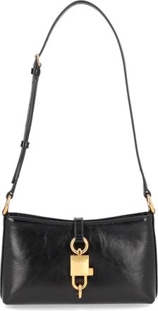 Dolce & Gabbana Womens Lock Leather Shoulder Bag Black
