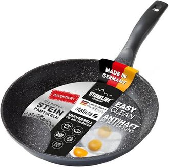 STONELINE Po&ecirc;le &agrave; Frire 28 cm, adapt&eacute;e &agrave; lInduction, Rev&ecirc;tement Antiadh&eacute;sif avec de vraies particules de pierre, Cuire, Rotir et Mijoter sans Huile ni Graisse