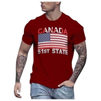 Generic T-shirt &agrave; manches courtes pour homme 51st State Canada T-shirt &agrave; manches courtes Motif &laquo; Macht Kanada 51st State Macht Amerika und Canada Wieder gro&szlig;a