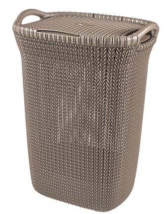 Curver 03676-X59-00 Strickoptik 57 L W&auml;schebox, Plastik, Harvest braun, 45,2 x 34,1 x 61,4 cm