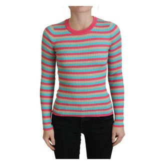 Dolce & Gabbana Bunt gestreifter Seidenpullover - - Knitwear - Damen - Mehrfarbig - L
