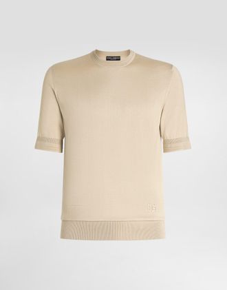 Dolce & Gabbana Silk Crewneck Pullover - Mann Strickwaren Beige 58