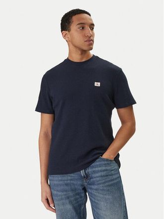 Calvin Klein Jeans T-Shirt Waffle Badge LV04RD008G Dunkelblau Regular Fit