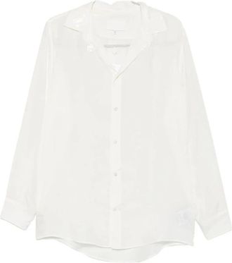 Maison Margiela Homme, Chemises, Blanc, Taille: M Chemise &agrave; manches longues avec d&eacute;tail de ruban adh&eacute;sif