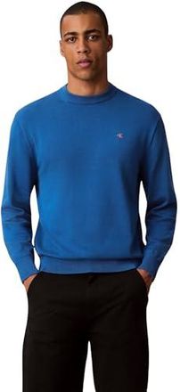 Calvin Klein Jeans LS EZ Cotton CREWNK Pull 12GG LV04RC309G pour Homme, Bleu (Royal Lagoon), M, Bleu (Royal Lagoon), M