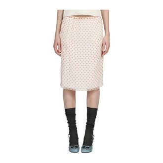 N&deg;21 Femme, Jupes, Beige, Taille: 46 FR Jupe Crayon &agrave; Pois