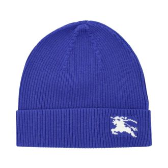 Burberry unisex, Accessoires, Bleu, Taille: ONE Size Bonnet en Tricot de Laine M&eacute;rinos