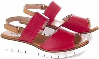 Lince Lince Sandales en cuir avec doublure | Semelle en caoutchouc | Semelle int&eacute;rieure en gel | V13401 | Fabriqu&eacute;es en Espagne, Velours - Rouge, 38 EU