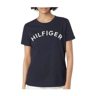 Tommy Hilfiger Monotype Besticktes T-Shirt - - Tops - Damen - Blau - S