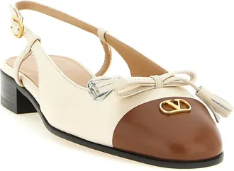 Valentino Garavani Womens Black Leather Ballet Flats