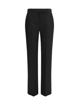 Alexander McQueen Womens Tailored Trousers Black-Gold Wool Black/gold