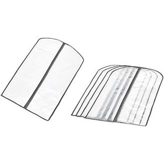 Amazon Basics PEVA-Kleiderhüllen mit Reißverschluss, 5 Stück, Klar