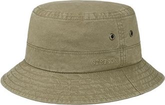 Stetson Chapeau Delave en Coton Femme/Homme - DEte de Peche Vacances Printemps-ete Ete - L (58-59 cm) Khaki