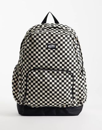 Vans New Skool - Sac &agrave; dos &agrave; damier - Blanc et noir