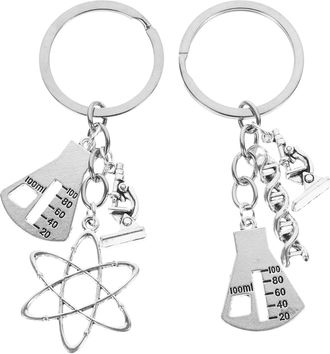 Garneck 2 Stück Wissenschaftssymbol Schlüsselanhänger Labor Atom Geschenk Chemie Chemie Geschenk Wissenschaft Liebhaber Geschenk für Wissenschaft Student, Bil