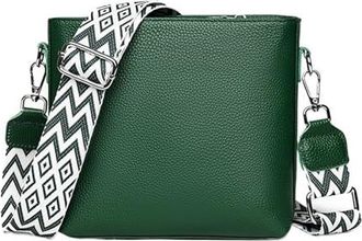 Generic Sac à bandoulière en cuir de vache véritable pour femme, Vert, 27CM 11CM 15CM